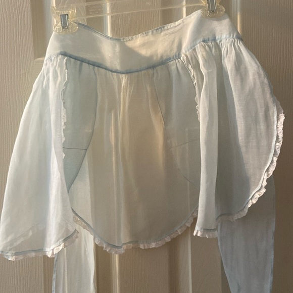 Other | Vintage Half Apron Hostess Baby Blue With White Lace 16 Tall ...